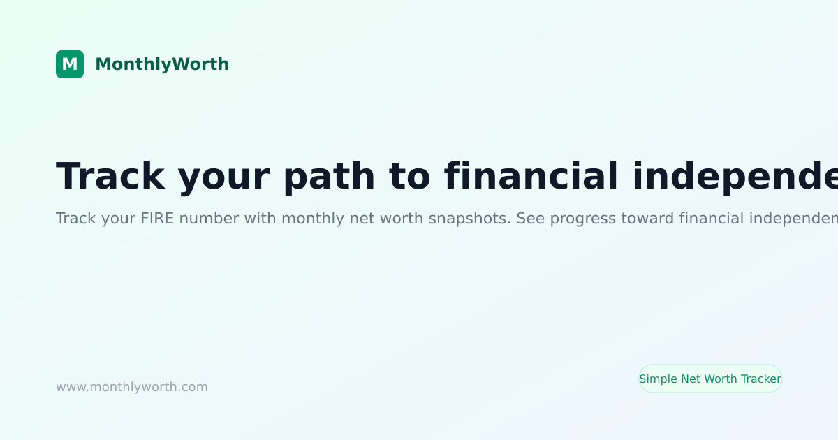 FIRE Net Worth Tracker | MonthlyWorth
